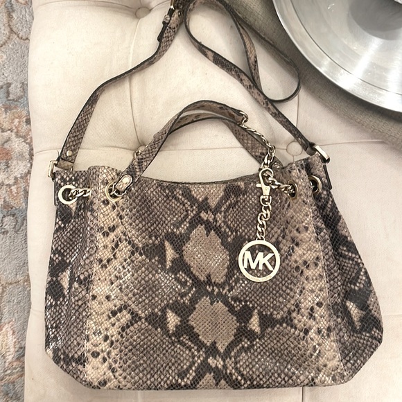 Michael Kors | Bags | Michael Kors Beautiful Snakeskin Handbag A Rare ...